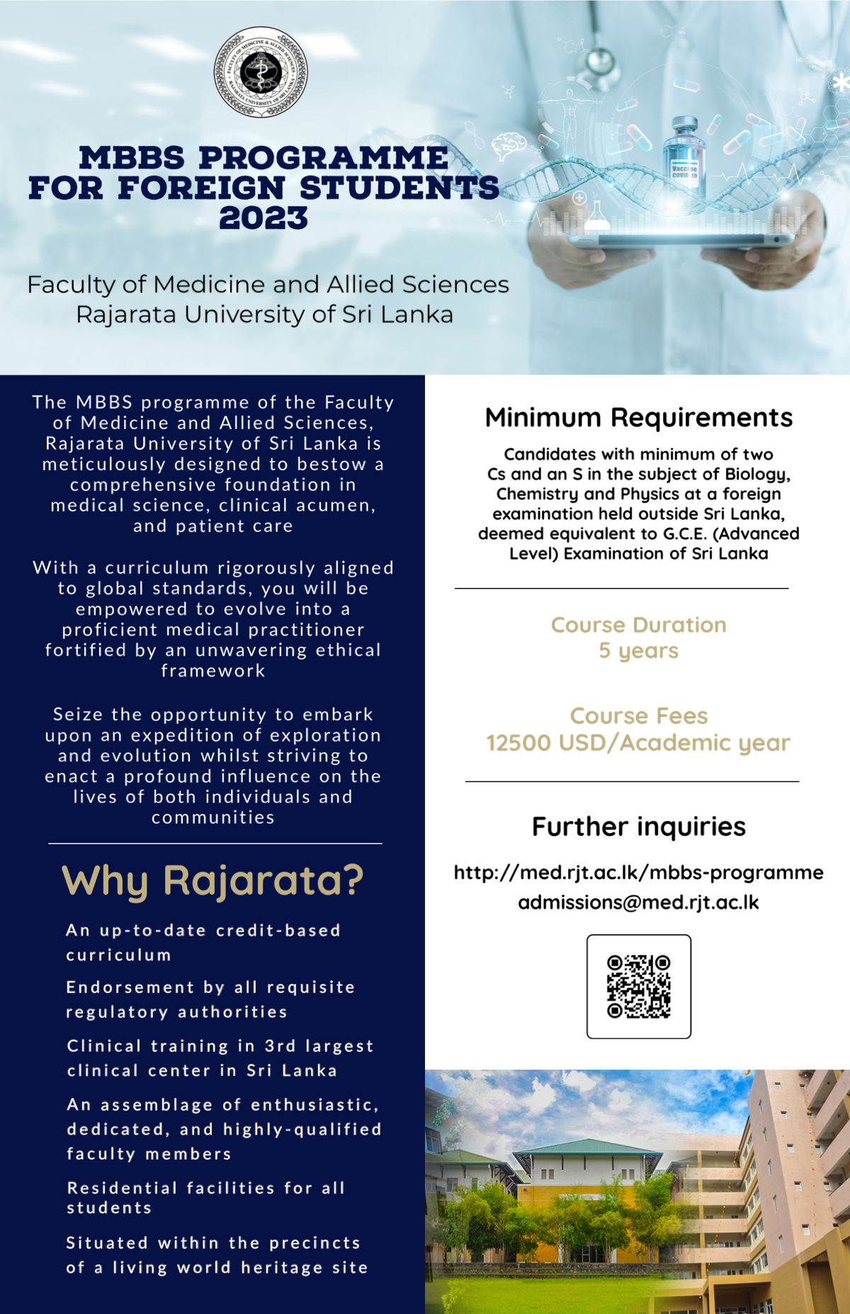 MBBS Programme – Faculty of Medicine & Allied Sciences